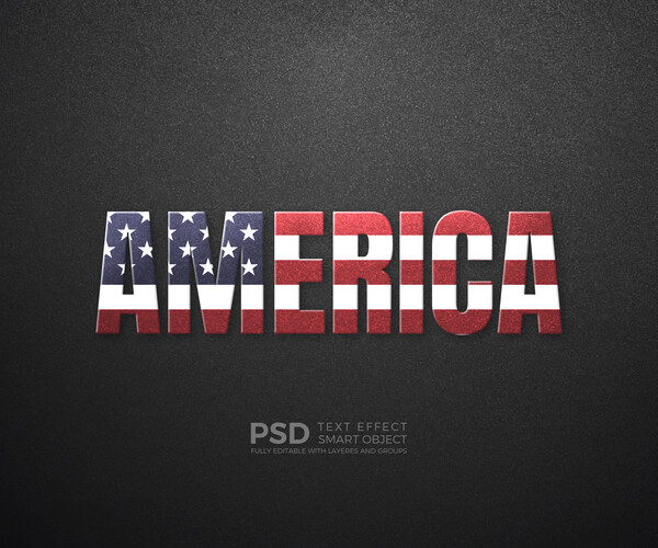 ArtStation - America PSD fully editable text effect. Layer style PSD ...