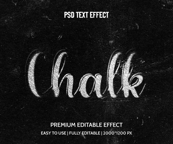 ArtStation - Chalk PSD fully editable text effect. Layer style PSD ...