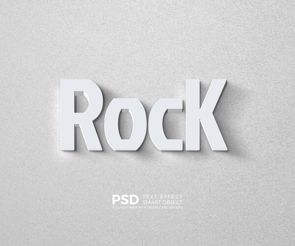 ArtStation - Rock PSD fully editable text effect. Layer style PSD ...