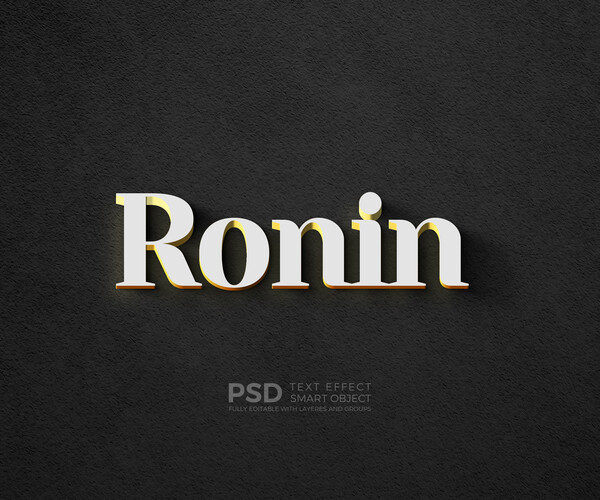 ArtStation - Ronin PSD fully editable text effect. Layer style PSD ...