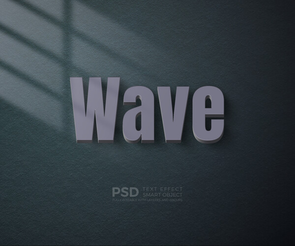 ArtStation - Wave PSD fully editable text effect. Layer style PSD ...