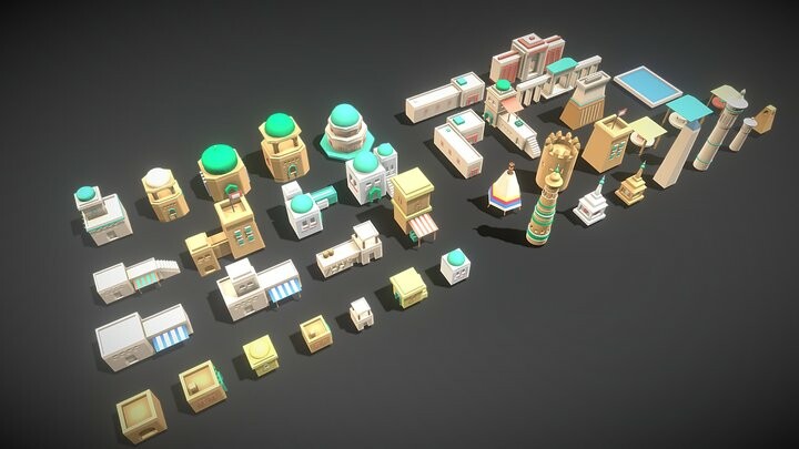 ArtStation - 3D Model - Environment - Desert Town | Game Assets