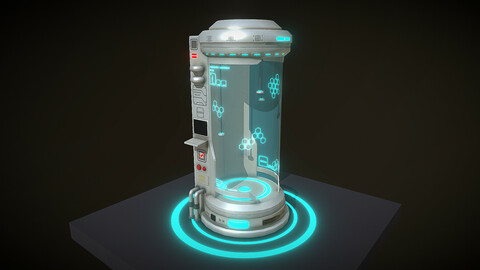 ArtStation - Low-poly Sci-fi Laboratory Capsule | Game Assets