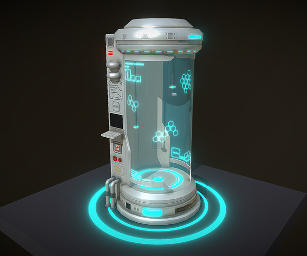 ArtStation - Low-poly Sci-fi Laboratory Capsule | Game Assets