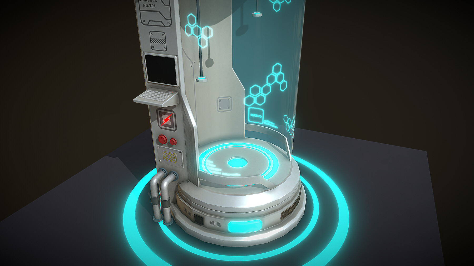 ArtStation - Low-poly Sci-fi Laboratory Capsule | Game Assets