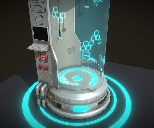 ArtStation - Low-poly Sci-fi Laboratory Capsule | Game Assets