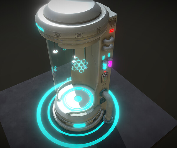 ArtStation - Low-poly Sci-fi Laboratory Capsule | Game Assets