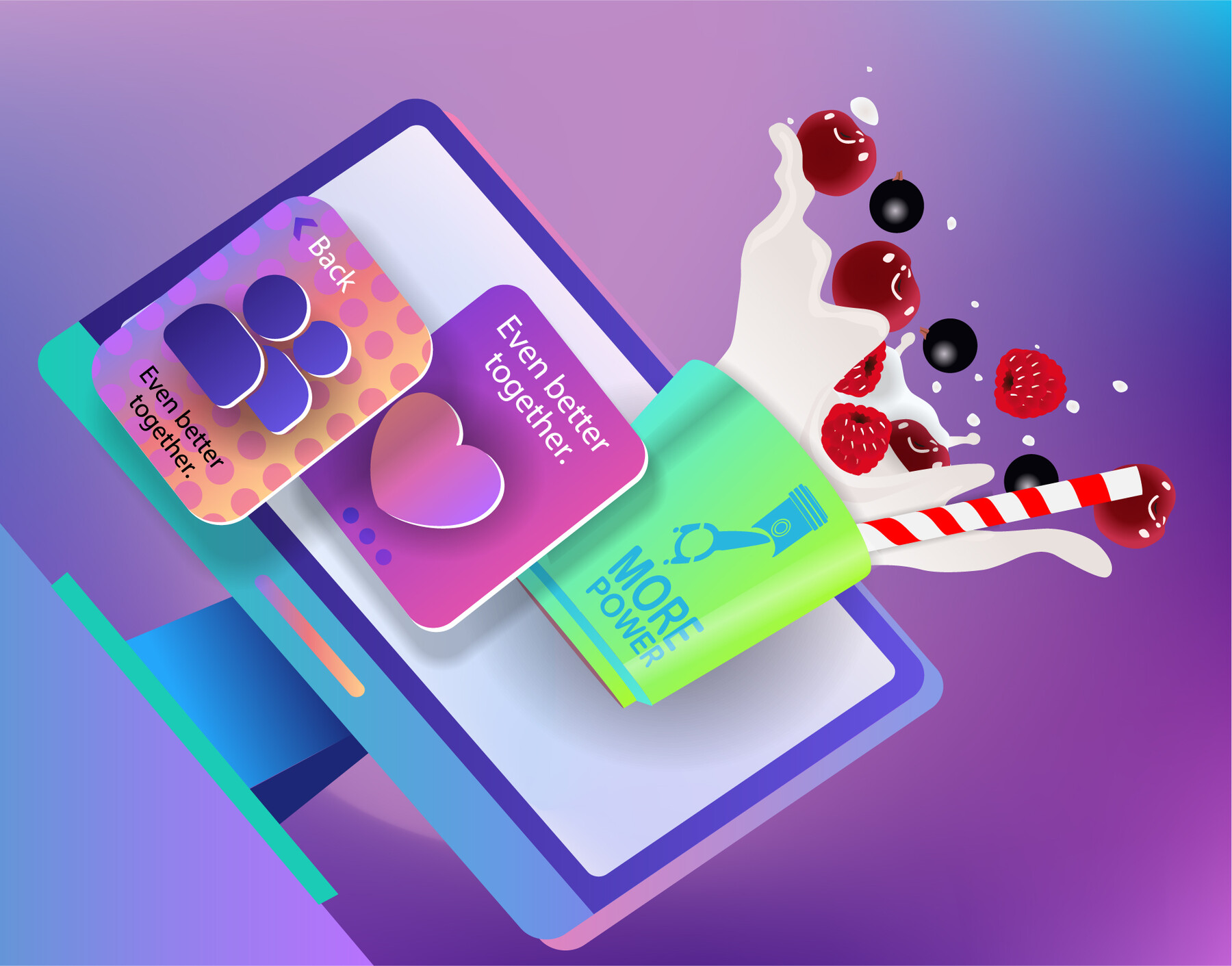 ArtStation - web interface windows and a milkshake on the office ...