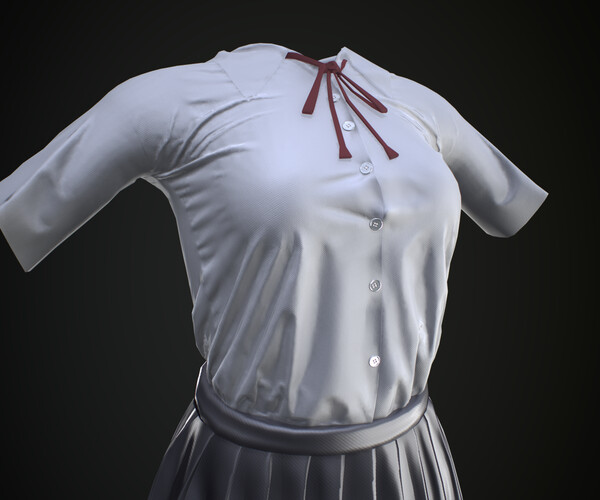ArtStation - School Girl Uniform | Game Assets