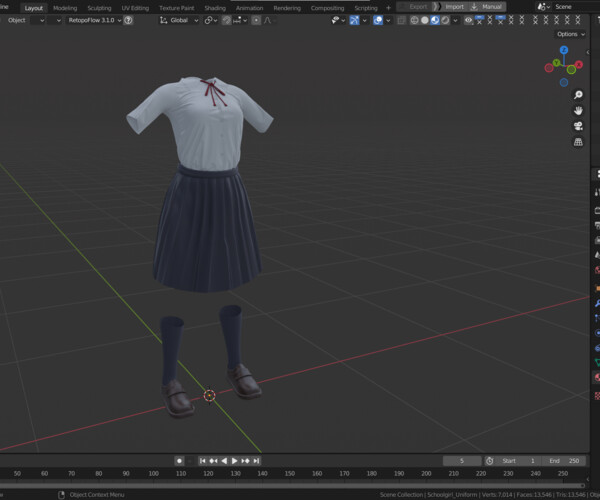 ArtStation - School Girl Uniform | Game Assets