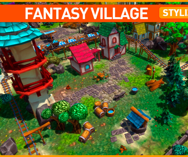 ArtStation - Stylized Fantasy Village | Game Assets