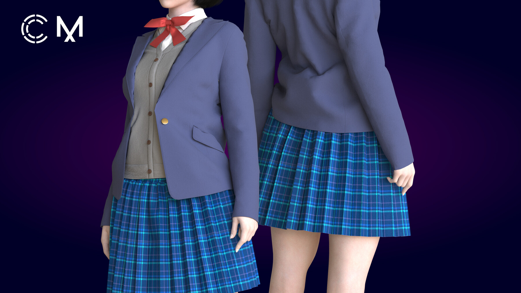 ArtStation - School Uniform | Marvelous Designer | CLO3D project ...