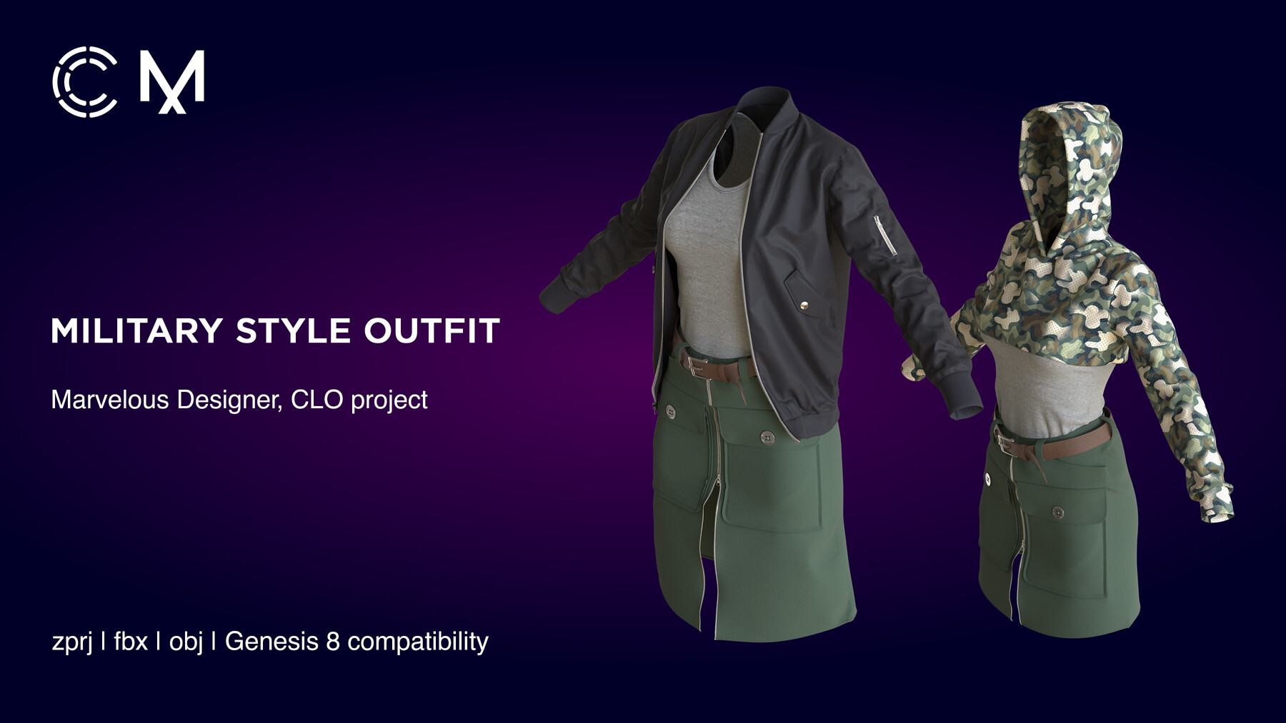 ArtStation - Military Style Outfit | Marvelous Designer | CLO3D project ...