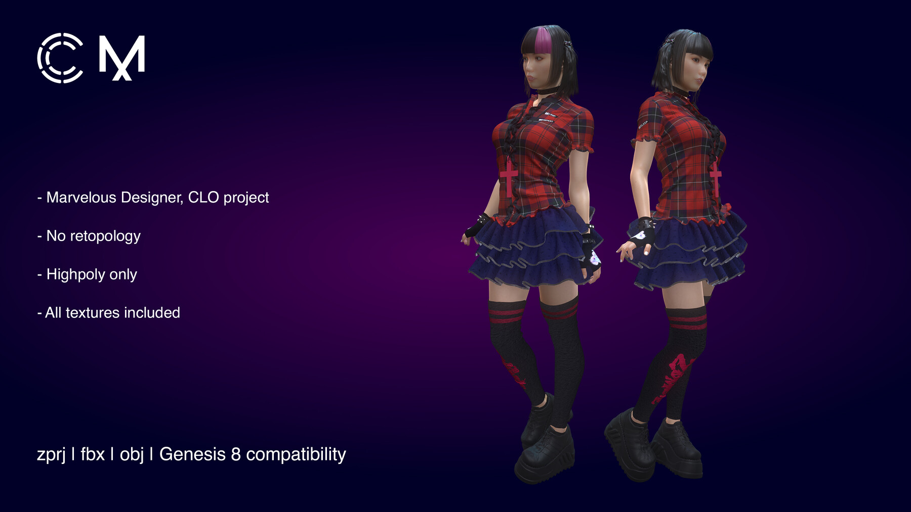 ArtStation - Japanese Jpop Style | Marvelous Designer | CLO3D project ...