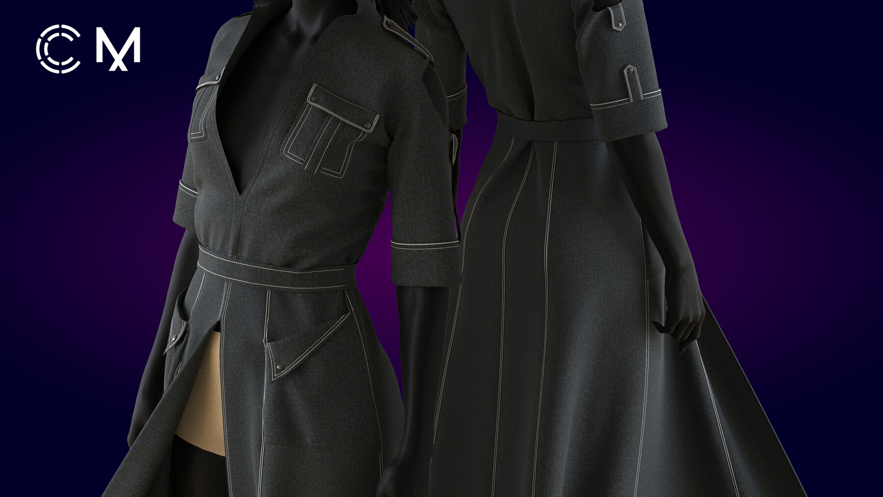 ArtStation - Military Style Dress | Marvelous Designer | CLO3D project ...