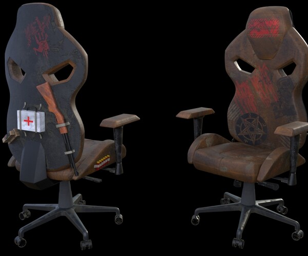 ArtStation - Gaming Chair with weapons | Game Assets
