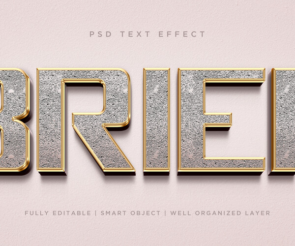 ArtStation - 3D Brief PSD fully editable text effect. Layer style PSD ...
