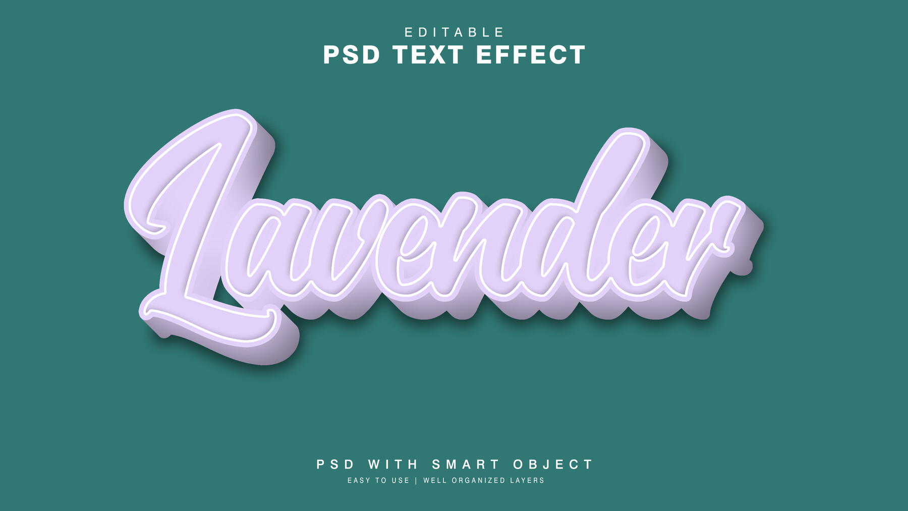 ArtStation - Lavender PSD fully editable text effect. Layer style PSD mockup template. | Artworks
