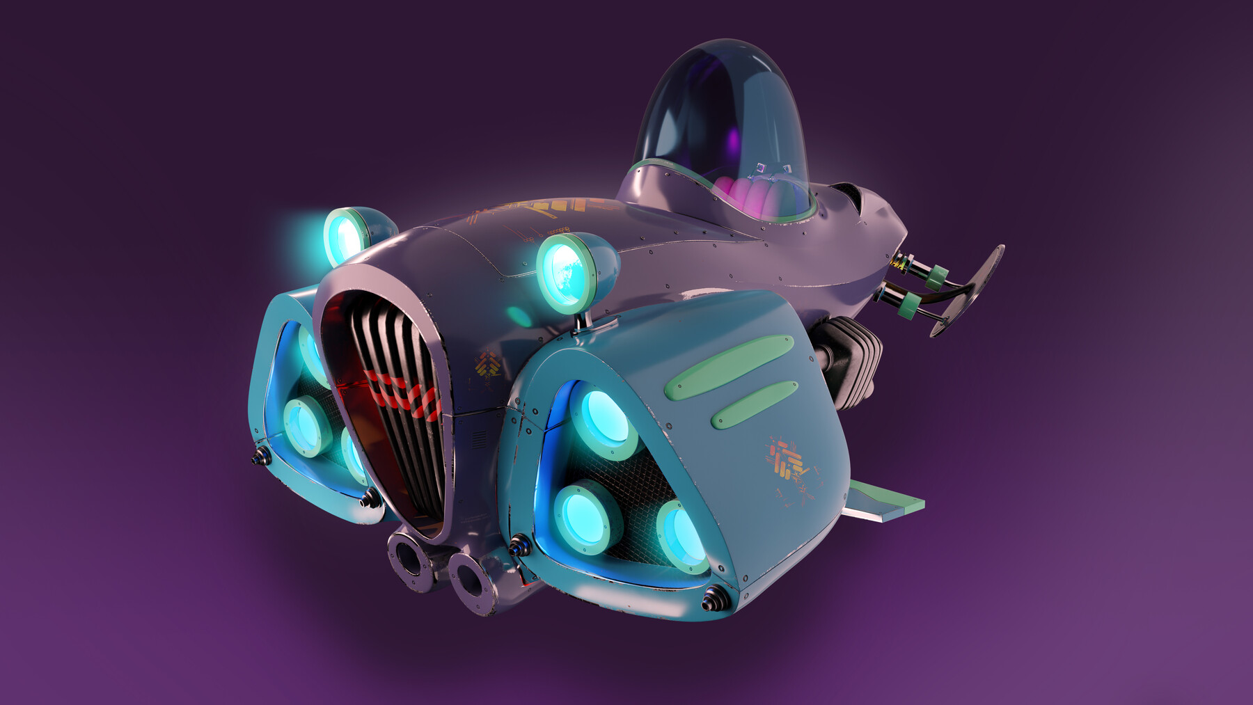 ArtStation - Humoro sci fi cyberpunk Aircraft game ready high poly and ...