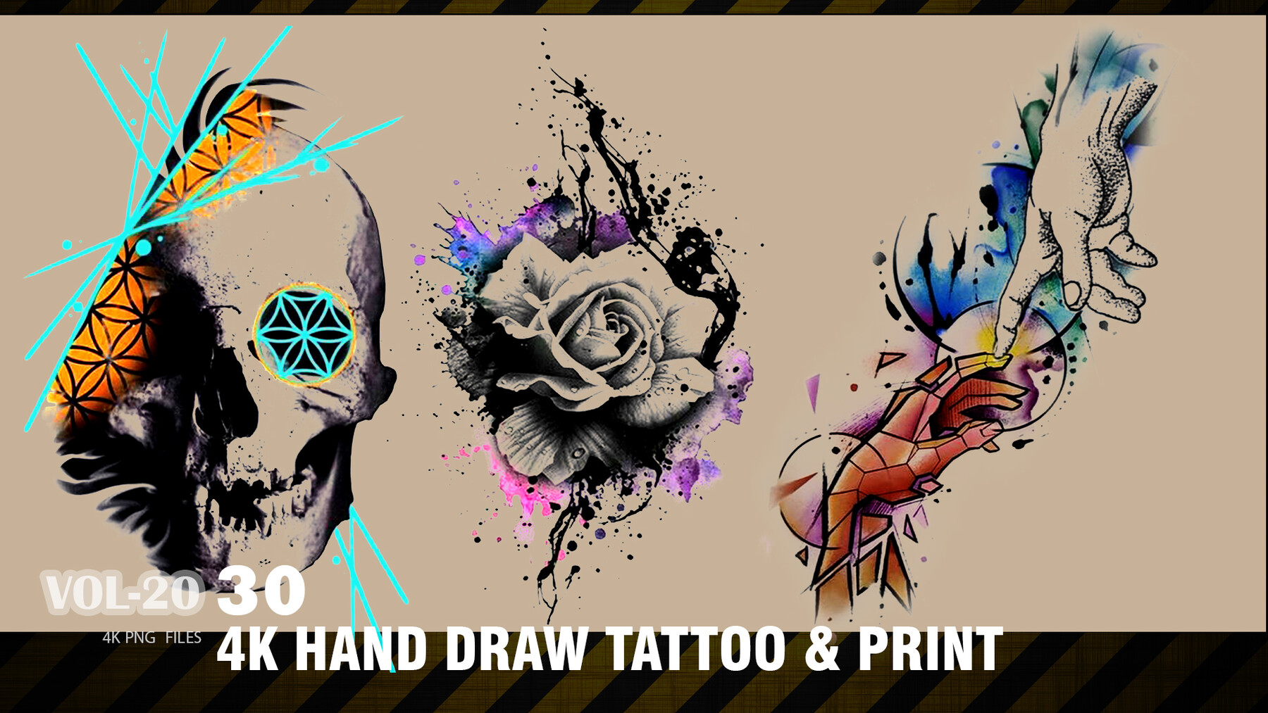 ArtStation - 30 4K HAND DRAW TATTOO AND PRINT ARTS - VOL20 (COLORFUL ...
