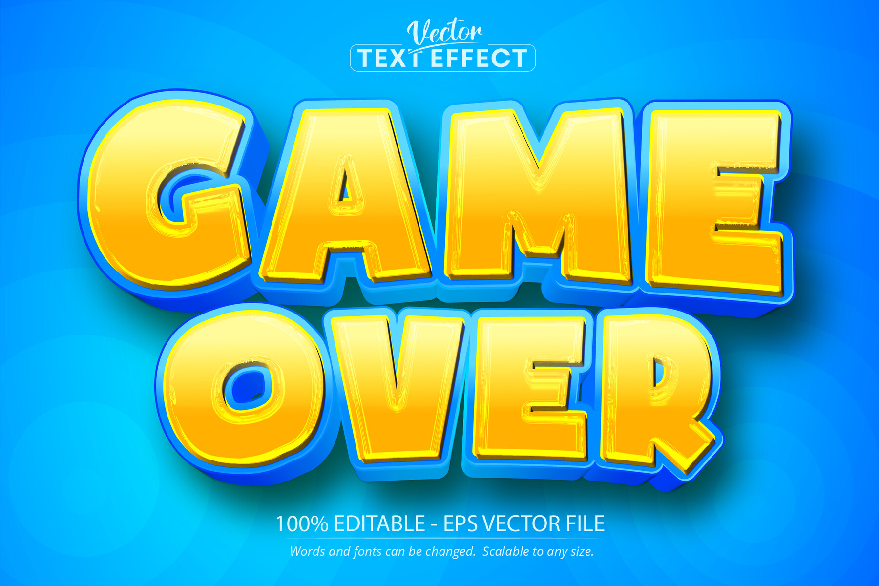 ArtStation - Cartoon text effect, editable game over text style | Artworks