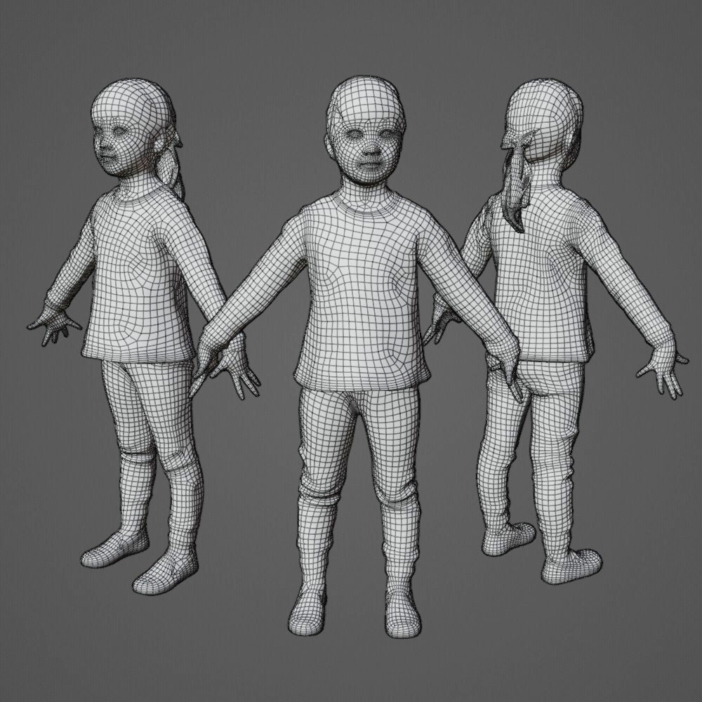 ddd 3D - Animated 3D-Female child 245_Emi_J07