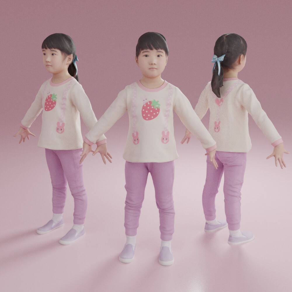ddd 3D - Animated 3D-Female child 245_Emi_J07