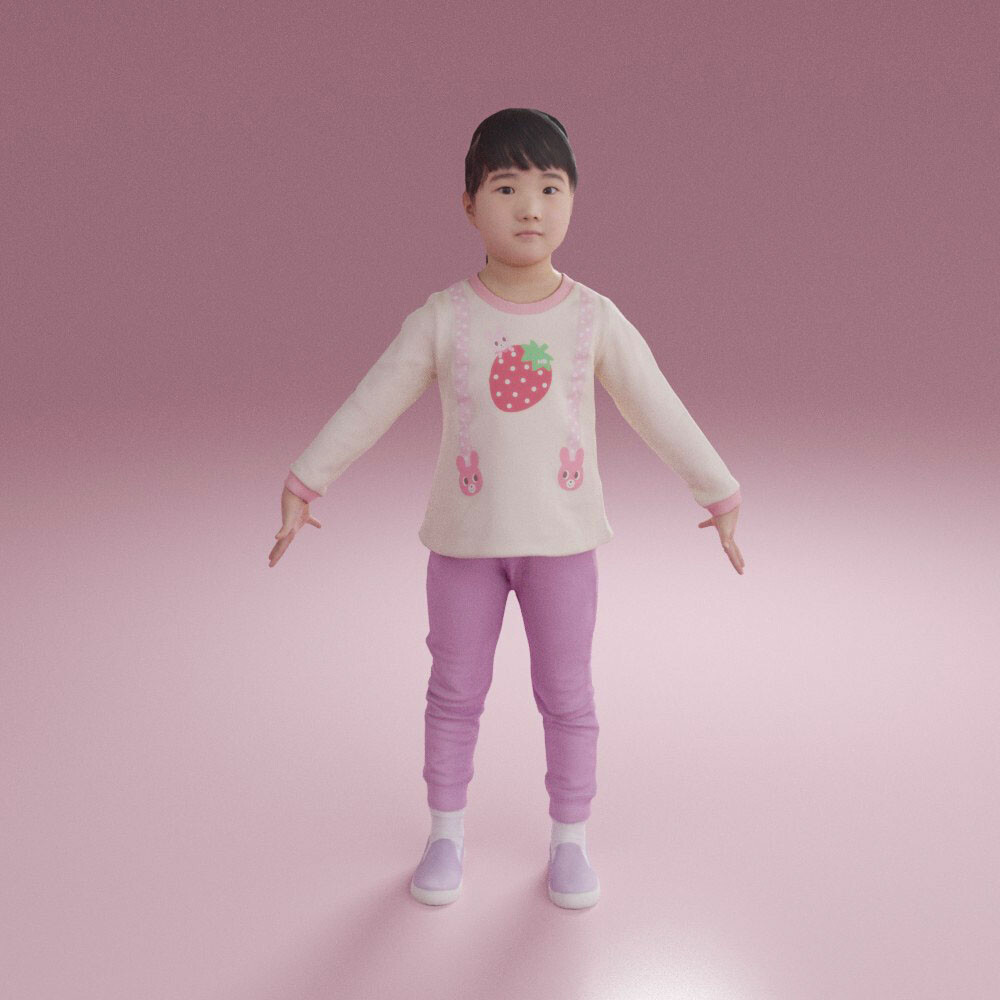 ArtStation - Animated 3D-Female child 245_Emi_J07 | Resources