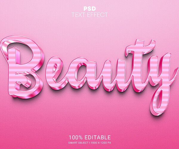 ArtStation - Beauty PSD fully editable text effect. Layer style PSD ...