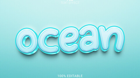 ArtStation - Ocean PSD fully editable text effect. Layer style PSD ...