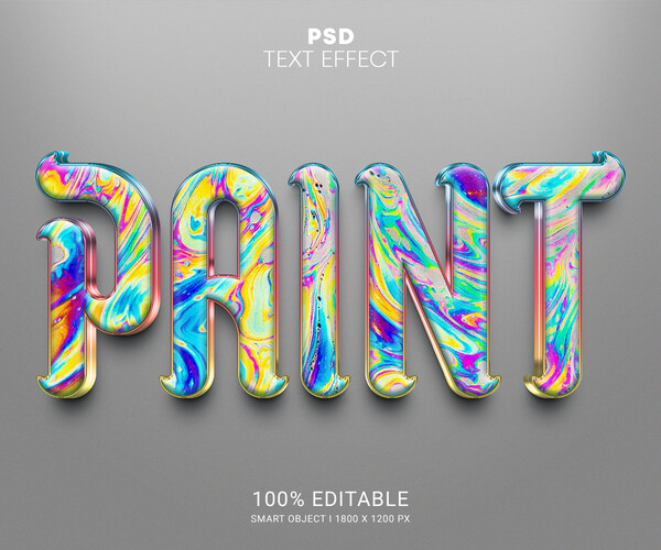 ArtStation - Paint PSD fully editable text effect. Layer style PSD ...