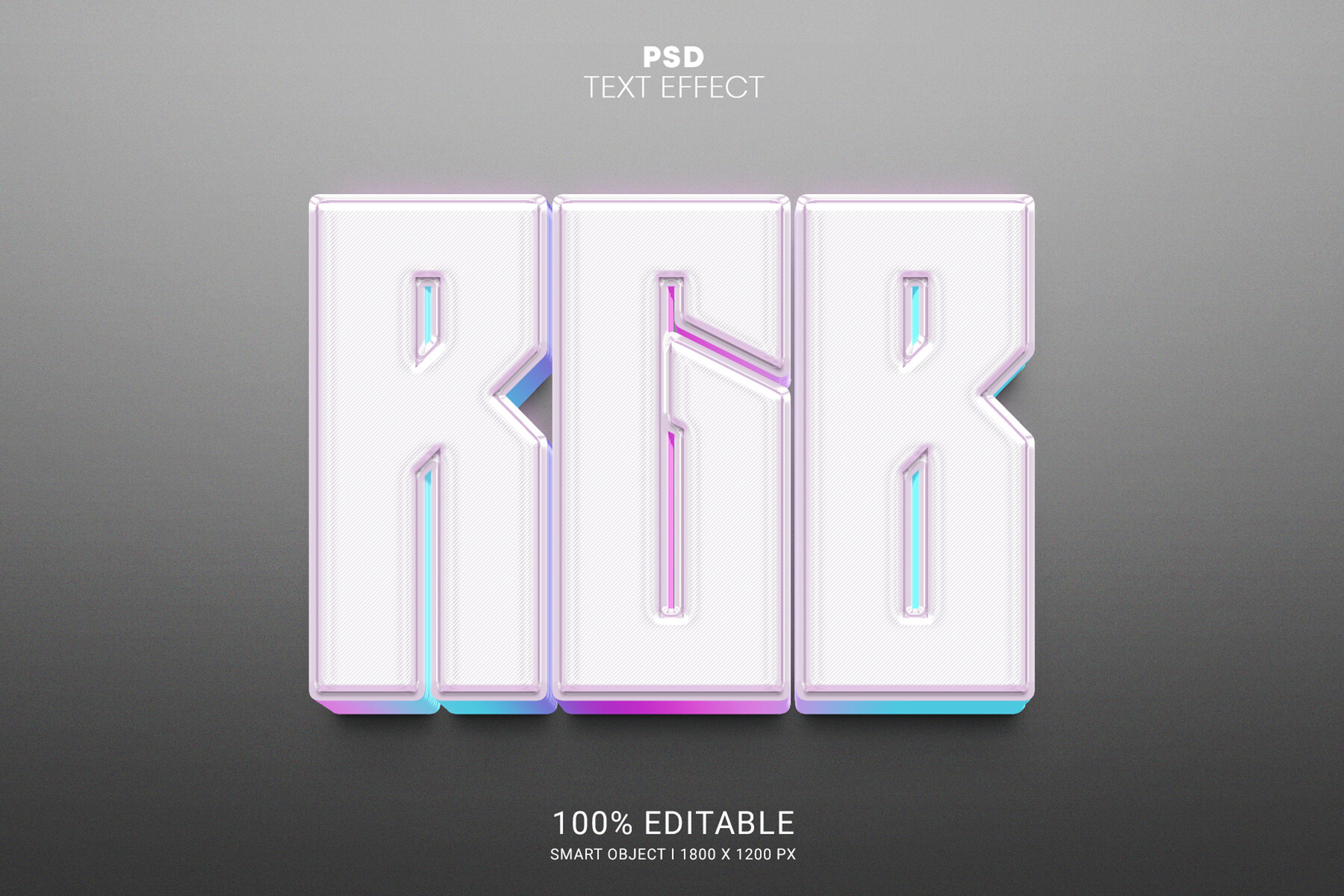 ArtStation - RGB PSD fully editable text effect. Layer style PSD mockup ...