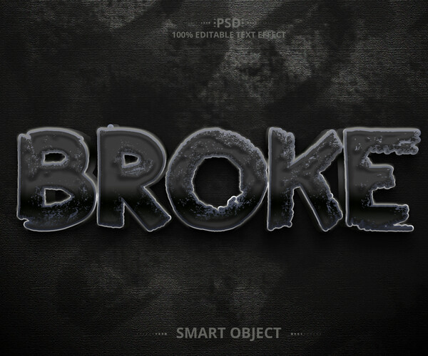 ArtStation - Broke PSD fully editable text effect. Layer style PSD ...