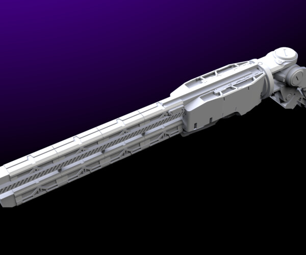 ArtStation - FREE Railgun model with pre-supported version. | Resources