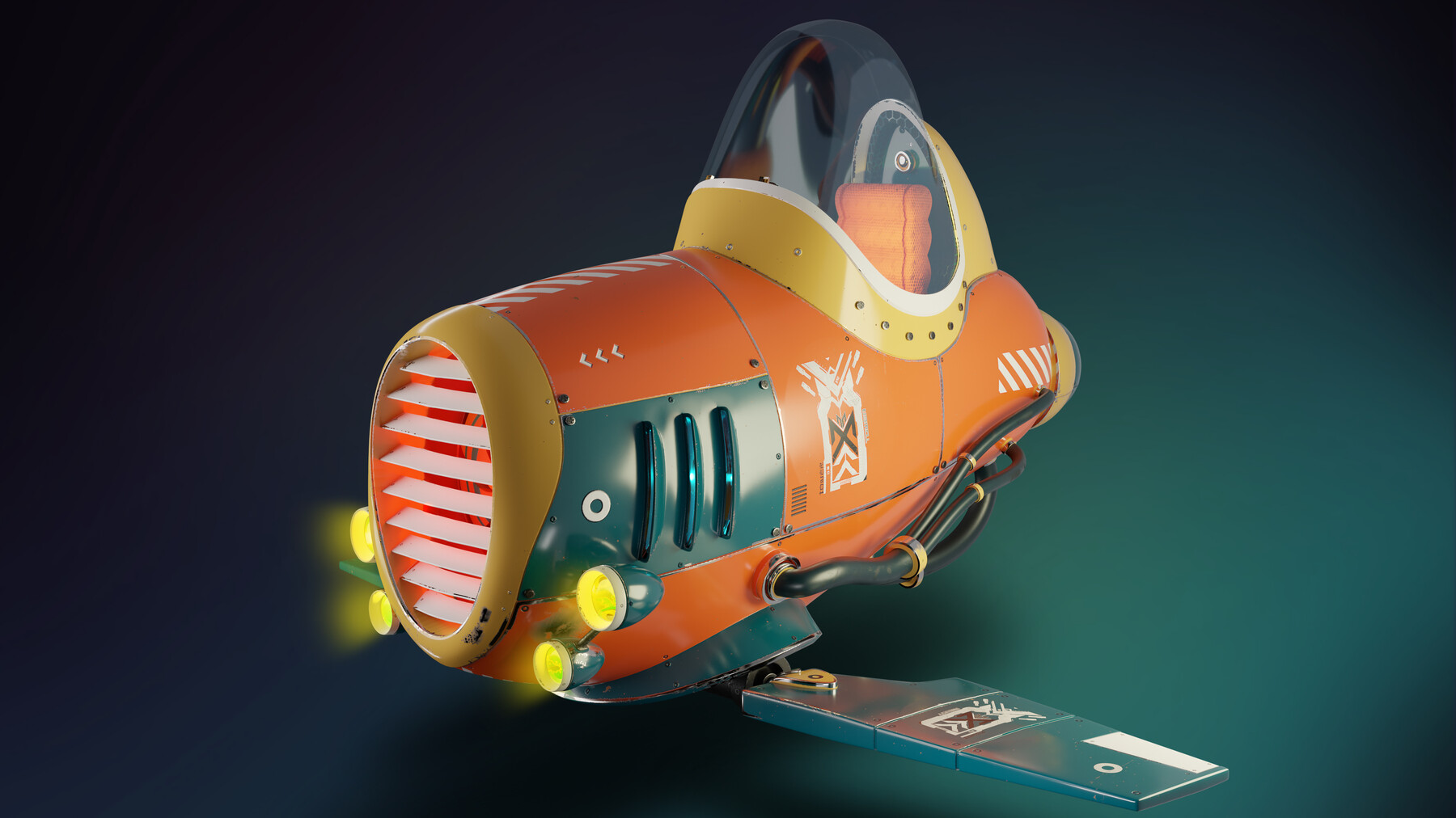 ArtStation - Humoro sci fi cyberpunk Aircraft game ready high poly and ...