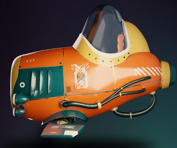 ArtStation - Humoro sci fi cyberpunk Aircraft game ready high poly and ...