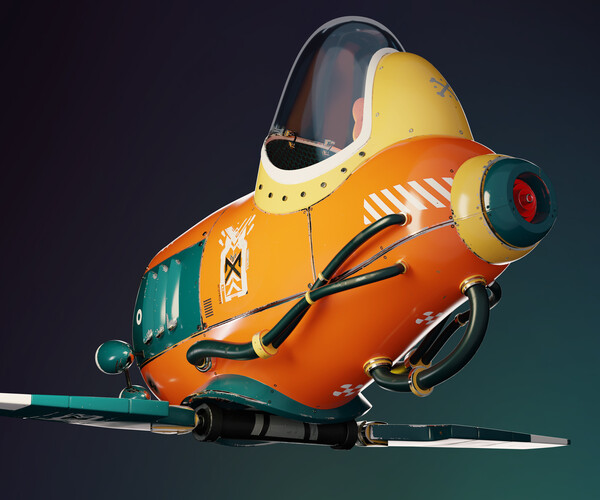 ArtStation - Humoro sci fi cyberpunk Aircraft game ready high poly and ...
