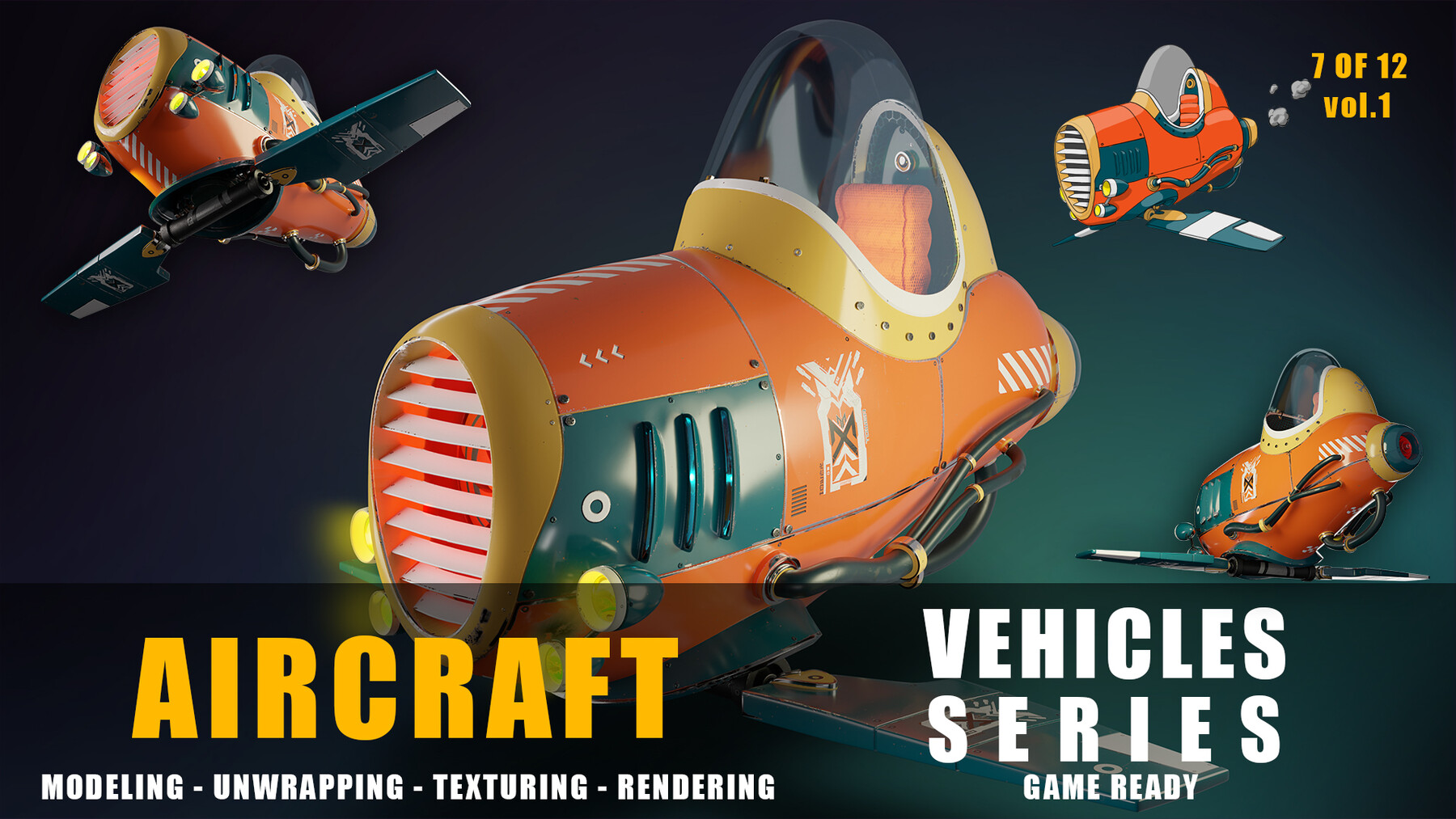 ArtStation - Humoro sci fi cyberpunk Aircraft game ready high poly and ...