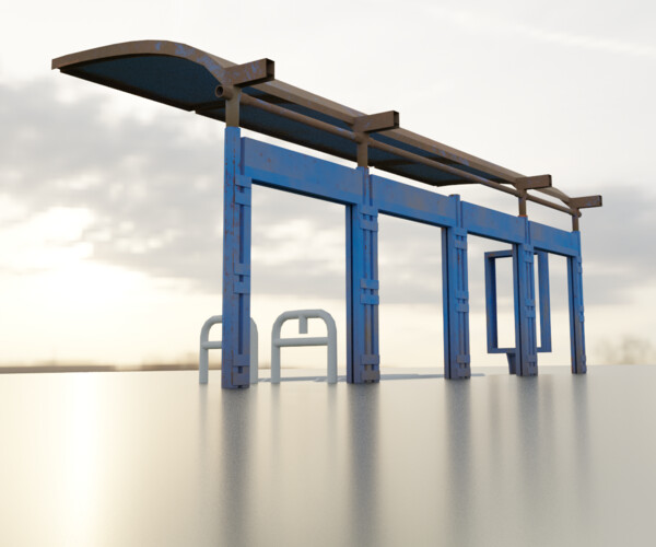 ArtStation - BUS STAND GAME READY 3D MODEL | Game Assets