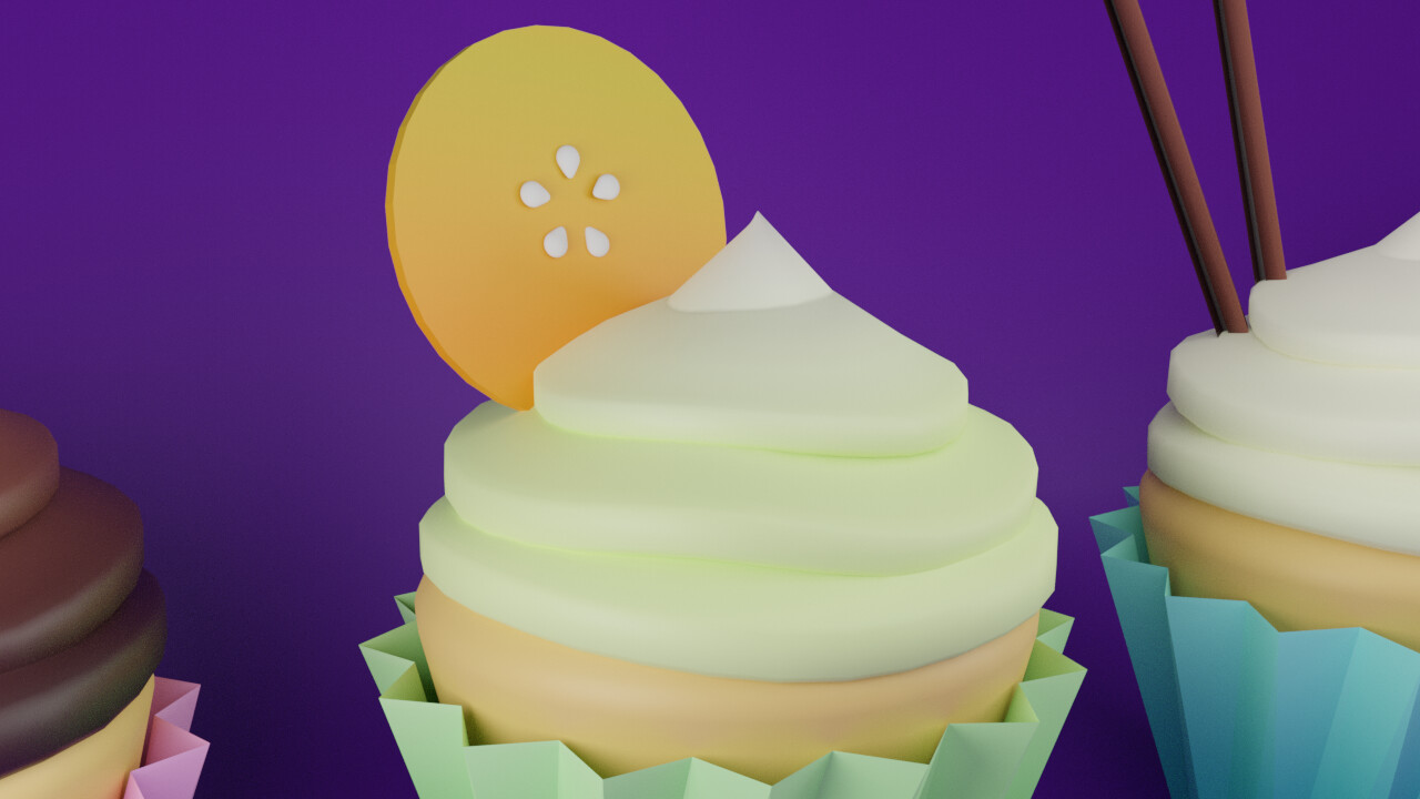 ArtStation - BLENDER 3D LOW POLY CUPCAKES | Game Assets