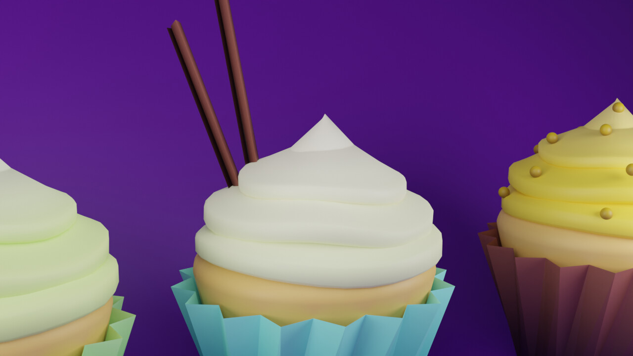 ArtStation - BLENDER 3D LOW POLY CUPCAKES | Game Assets
