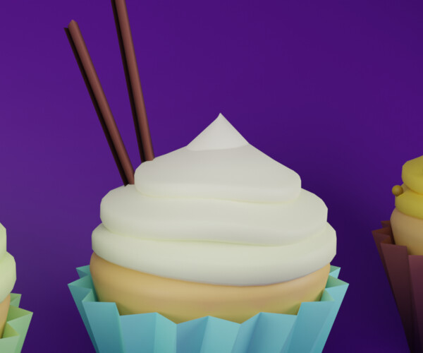 ArtStation - BLENDER 3D LOW POLY CUPCAKES | Game Assets