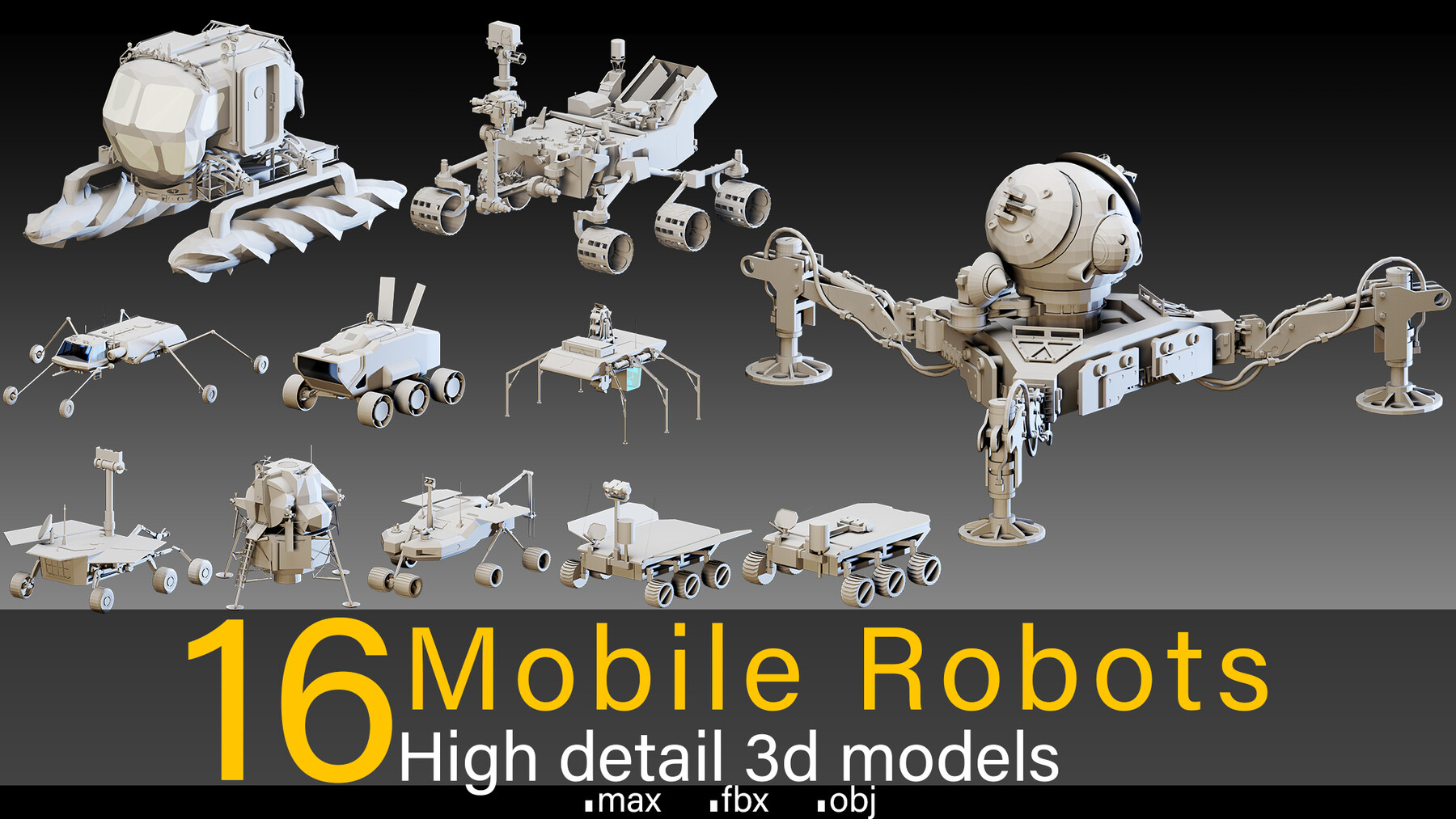 ArtStation - 16 Mobile Robots- High detail 3d models | Resources