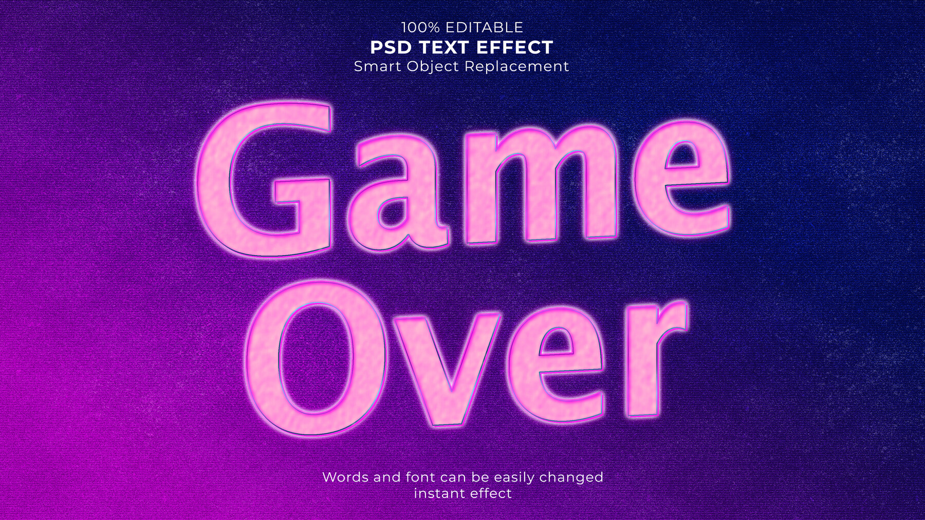 ArtStation - Game Over PSD fully editable text effect. Layer style PSD ...