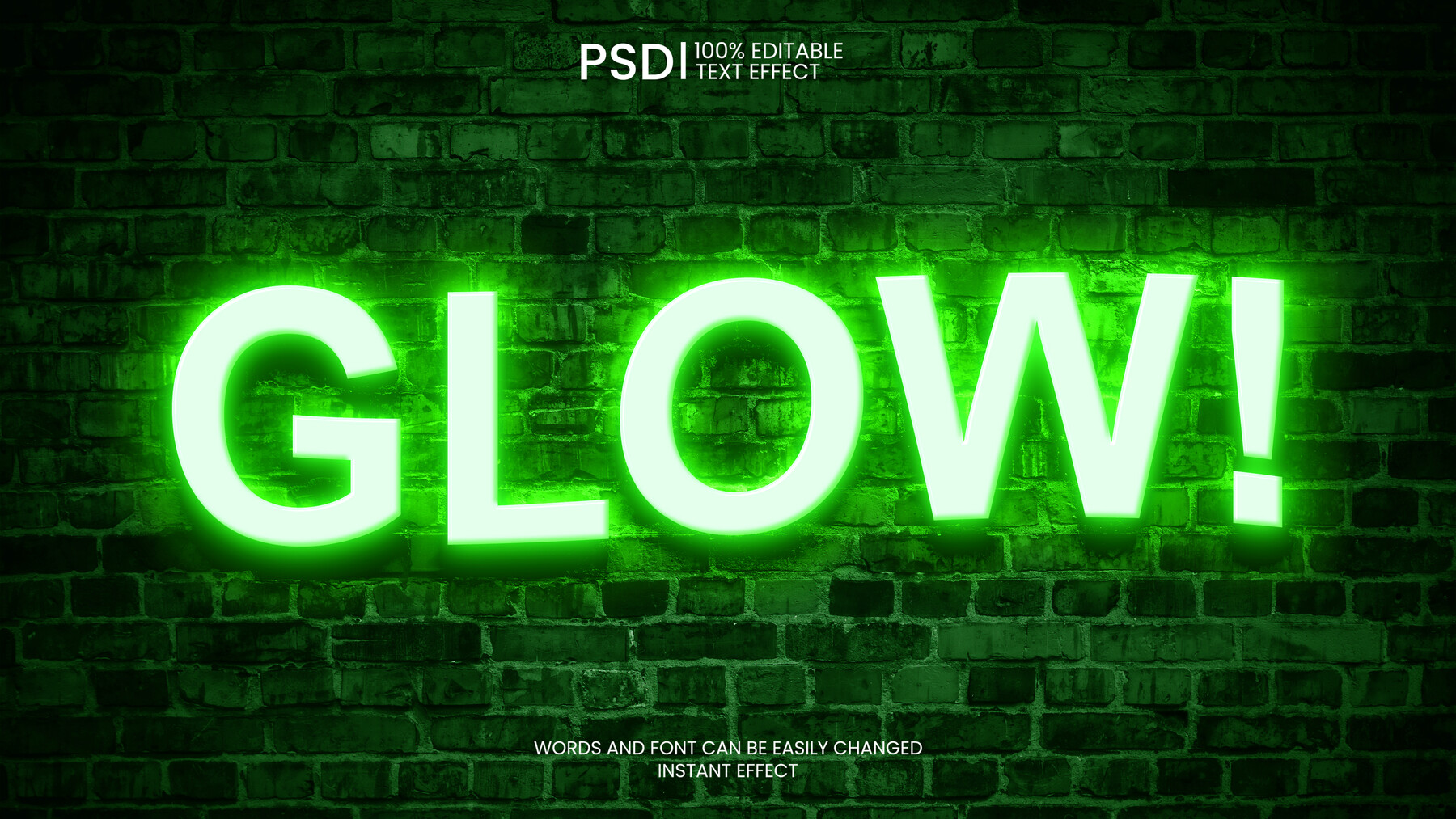 ArtStation - Glow green PSD fully editable text effect. Layer style PSD ...