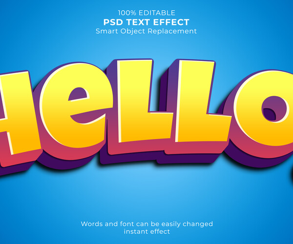 ArtStation - Hello PSD fully editable text effect. Layer style PSD ...