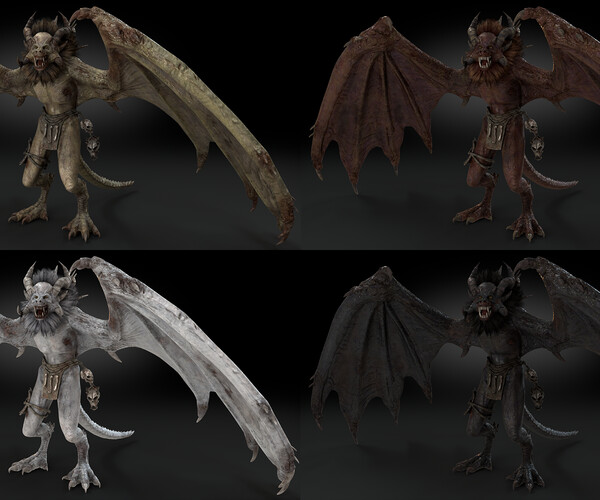 ArtStation - Harpy Vampire Low-poly 3D model | Resources