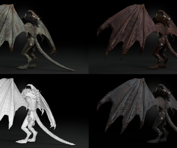 ArtStation - Harpy Vampire Low-poly 3D model | Resources