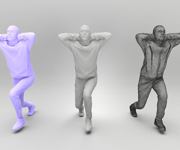 ArtStation - Young man in sportswear doing exercise 375 | Game Assets