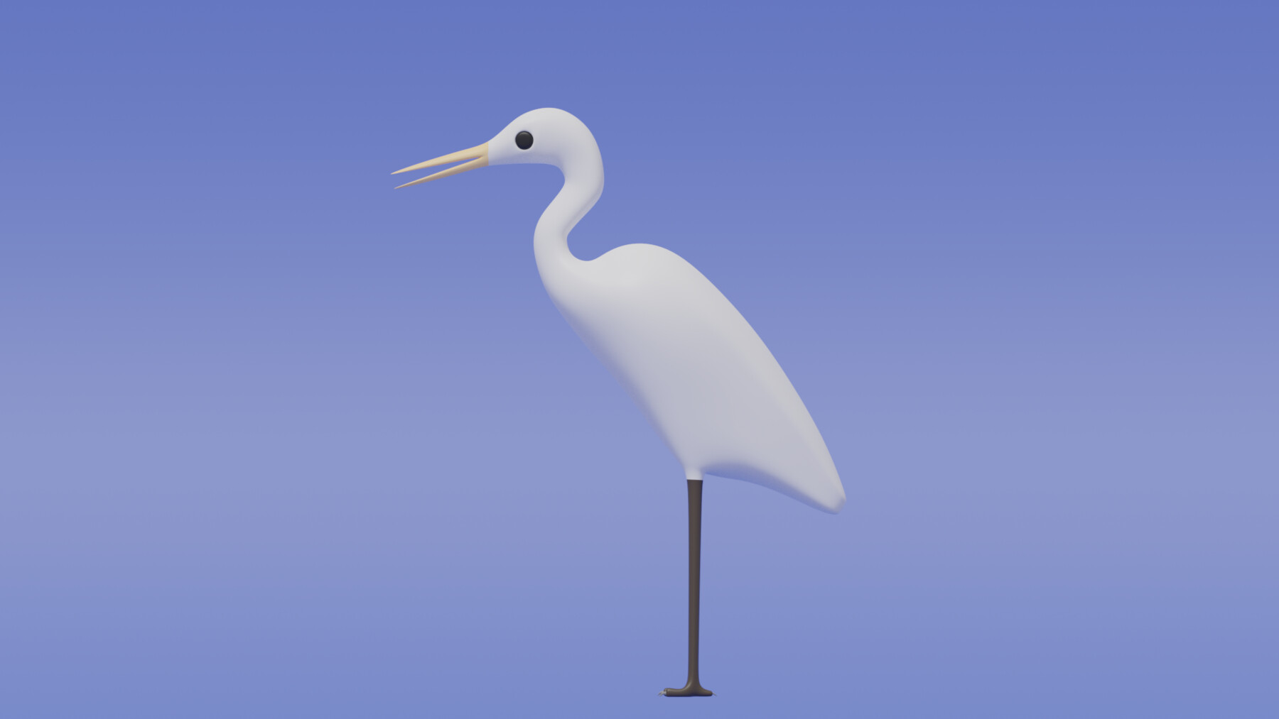 ArtStation - Cartoon Cute Egret Bird 3D model | Resources